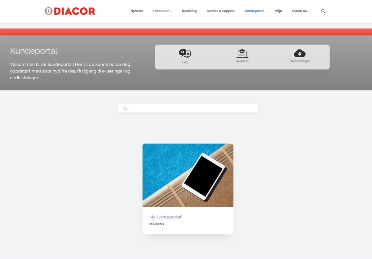 Ny kundeportal - Diacor AS